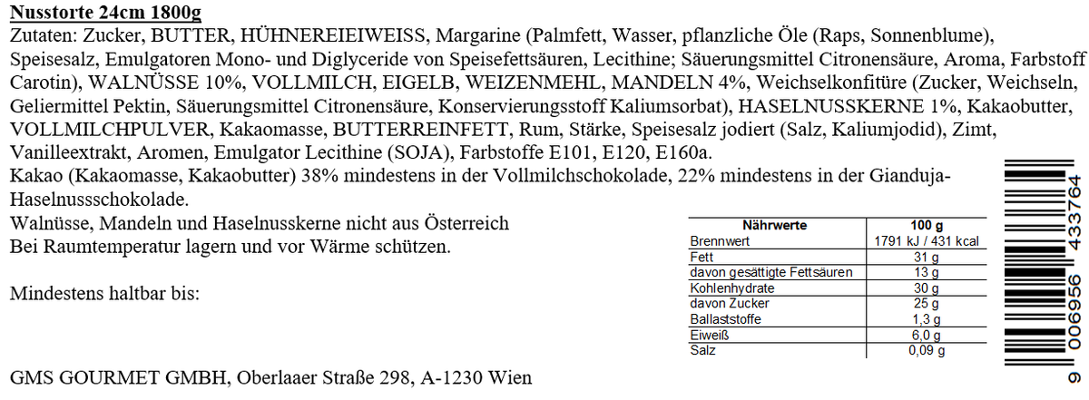 nut cake | Gerstner K. u. K. Hofzuckerbäcker – Gerstner K.u.K ...